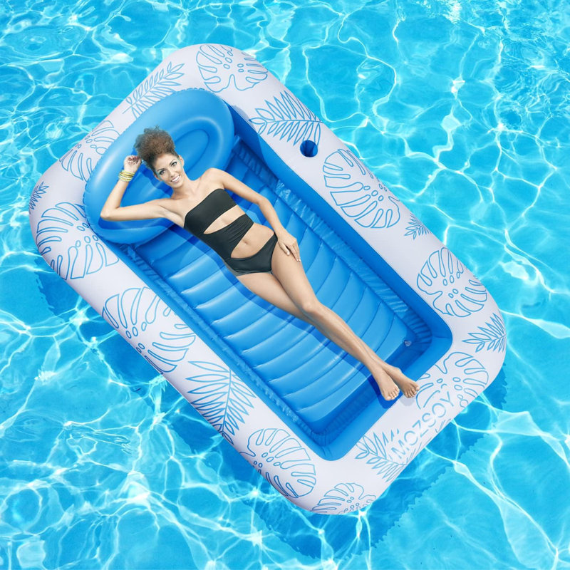 Utibia Inflatable Pool Floats, Tanning Pool Lounger Float - 4 in 1 Sun Tan Tub for Sunbathing ...